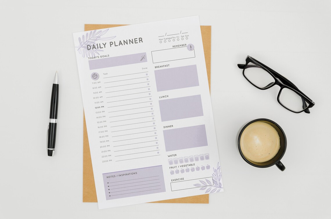 Hourly Daily Planner, Instant Download, Useful Daily Planner Printable ...