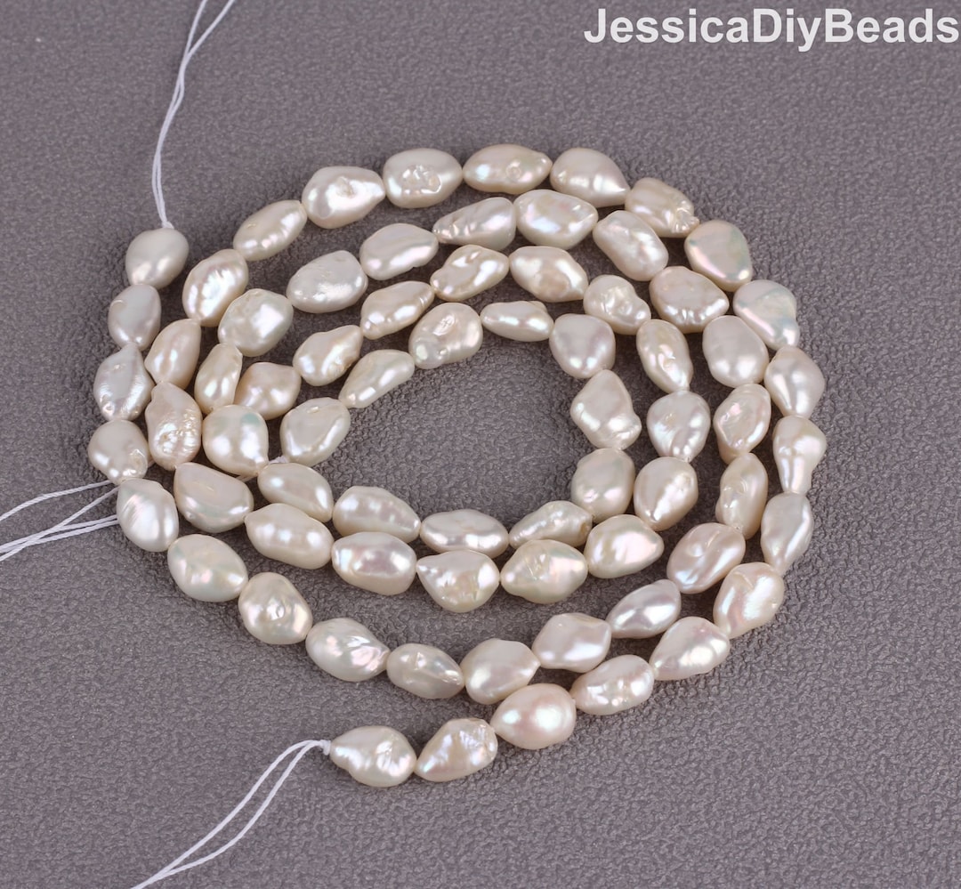 White Keshi Pearl Beads: Genuine Freshwater Nugget Pearls (16 Inch) - Etsy