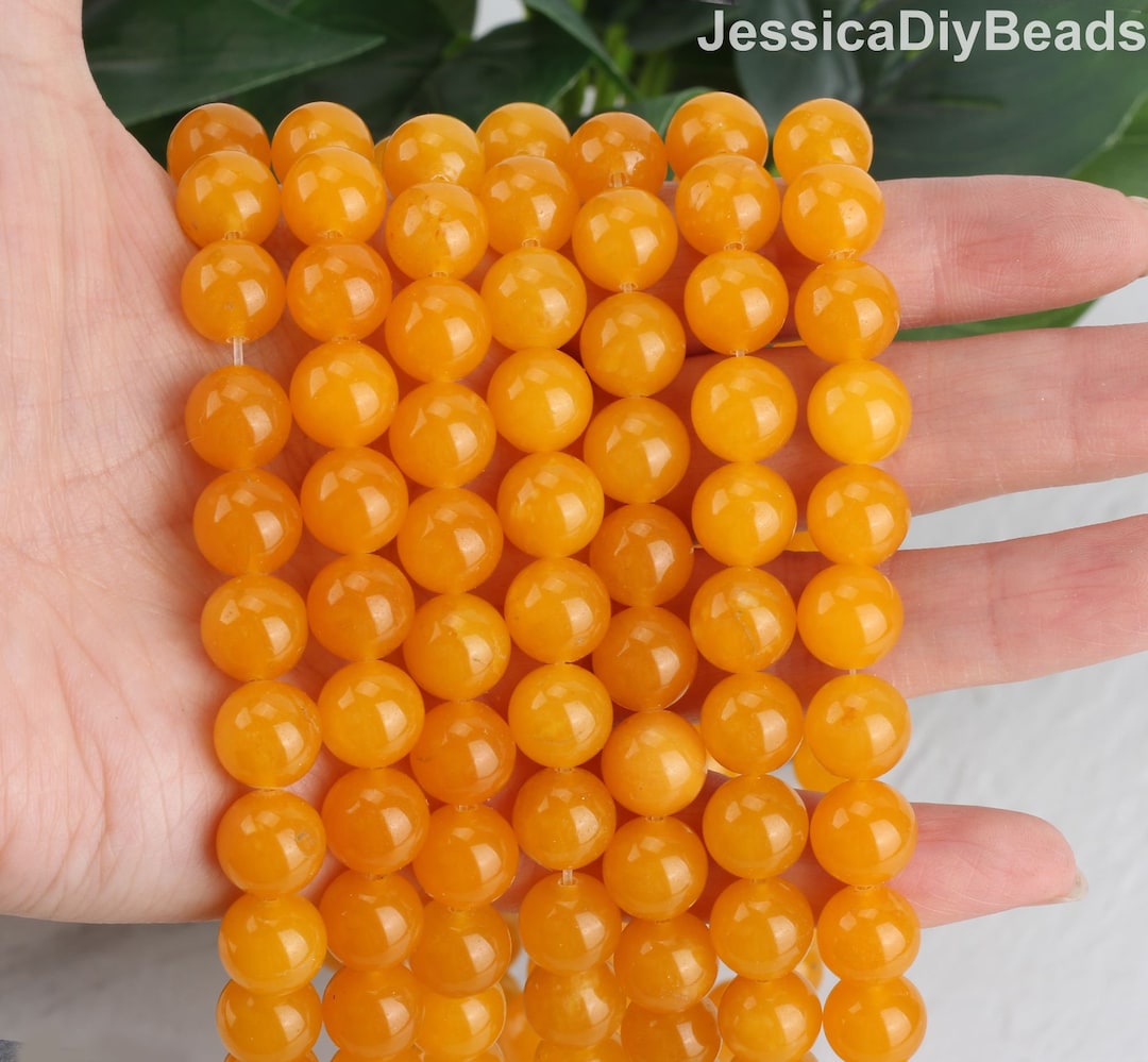 Bright Yellow Color Jade, Smooth Jade Beads, 4-12mm Vibrant Jade Beads ...
