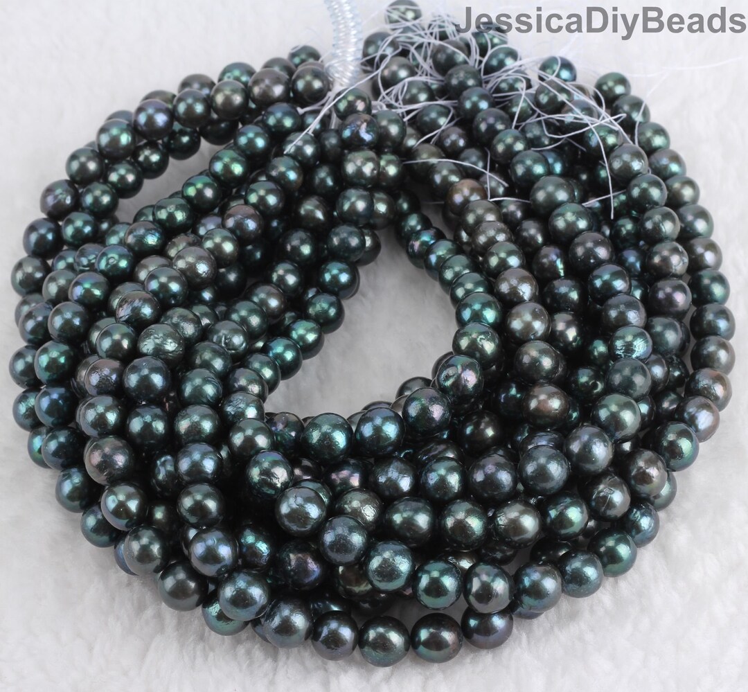 10-12mm Genuine Edison Pearls, Green Edison Pearl Strand, DIY Necklace ...