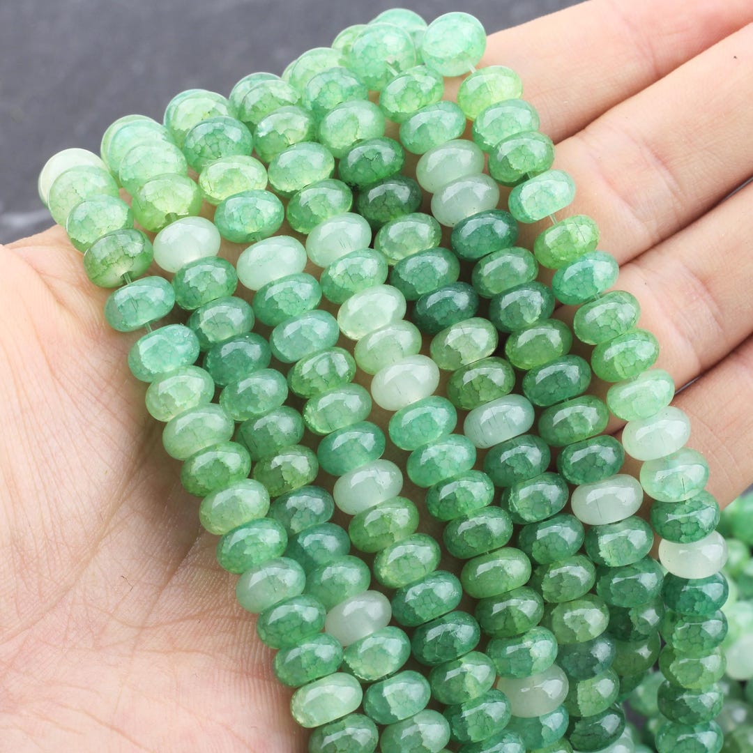 30 Inches-5x8 Mm Light Green Circular Abacus Beads,loose Beads,rondelle ...