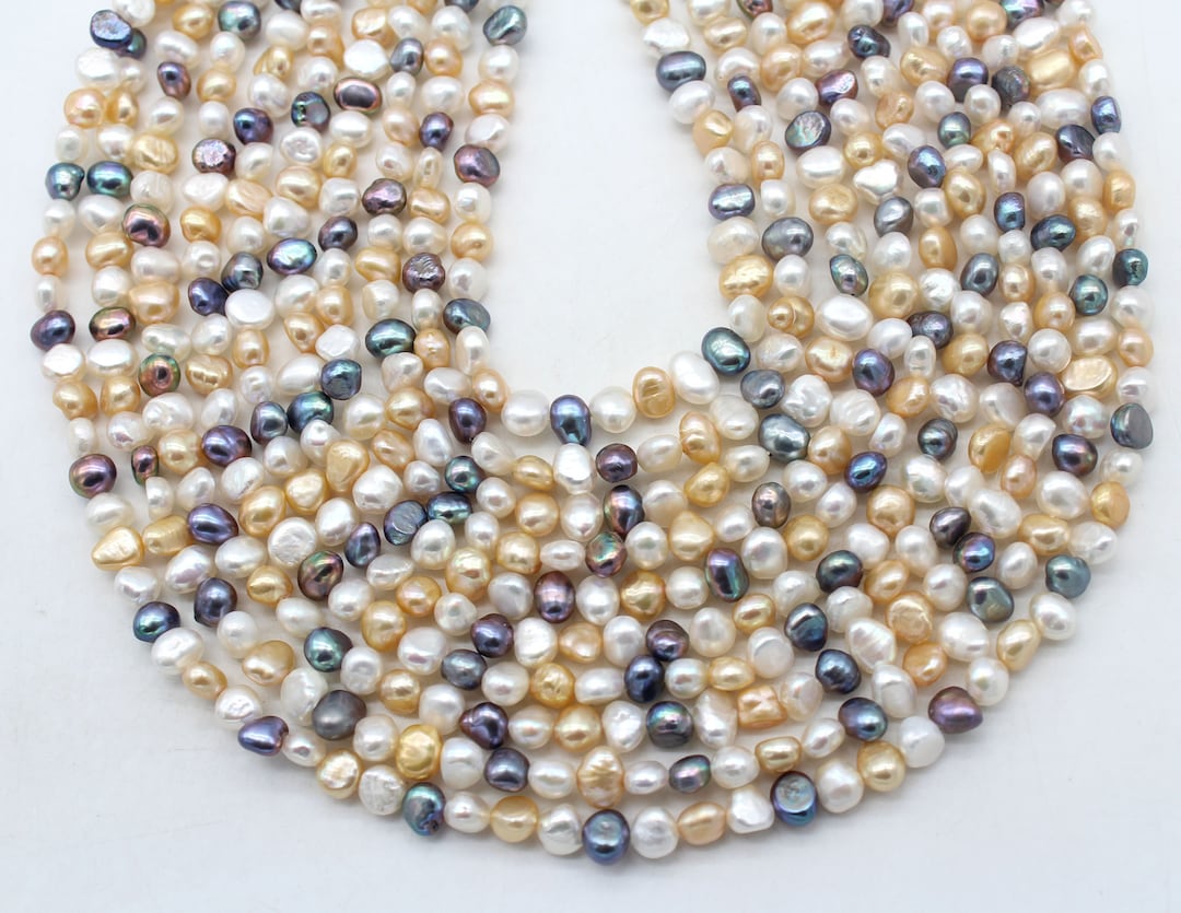 5-6mm Nugget Small Pearl Beads,seed Pearls, Irregular Freshwater Pearls ...