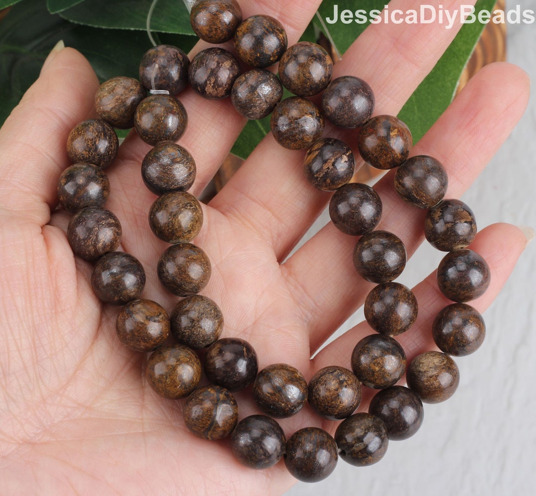 Bronzite Beads, Dark Color Beads, 4-12mm Brown Copper Mineral Beads ...