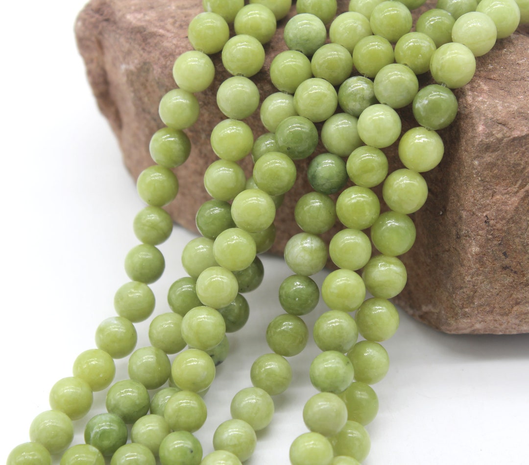Green Smooth Round Jade Beads, 8mm Gradient Color Gemstone Beads, Fresh ...