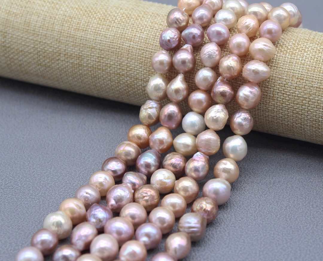 11-12mm Natural Freshwater Pearls, Nearly Round Edison Pearls ...