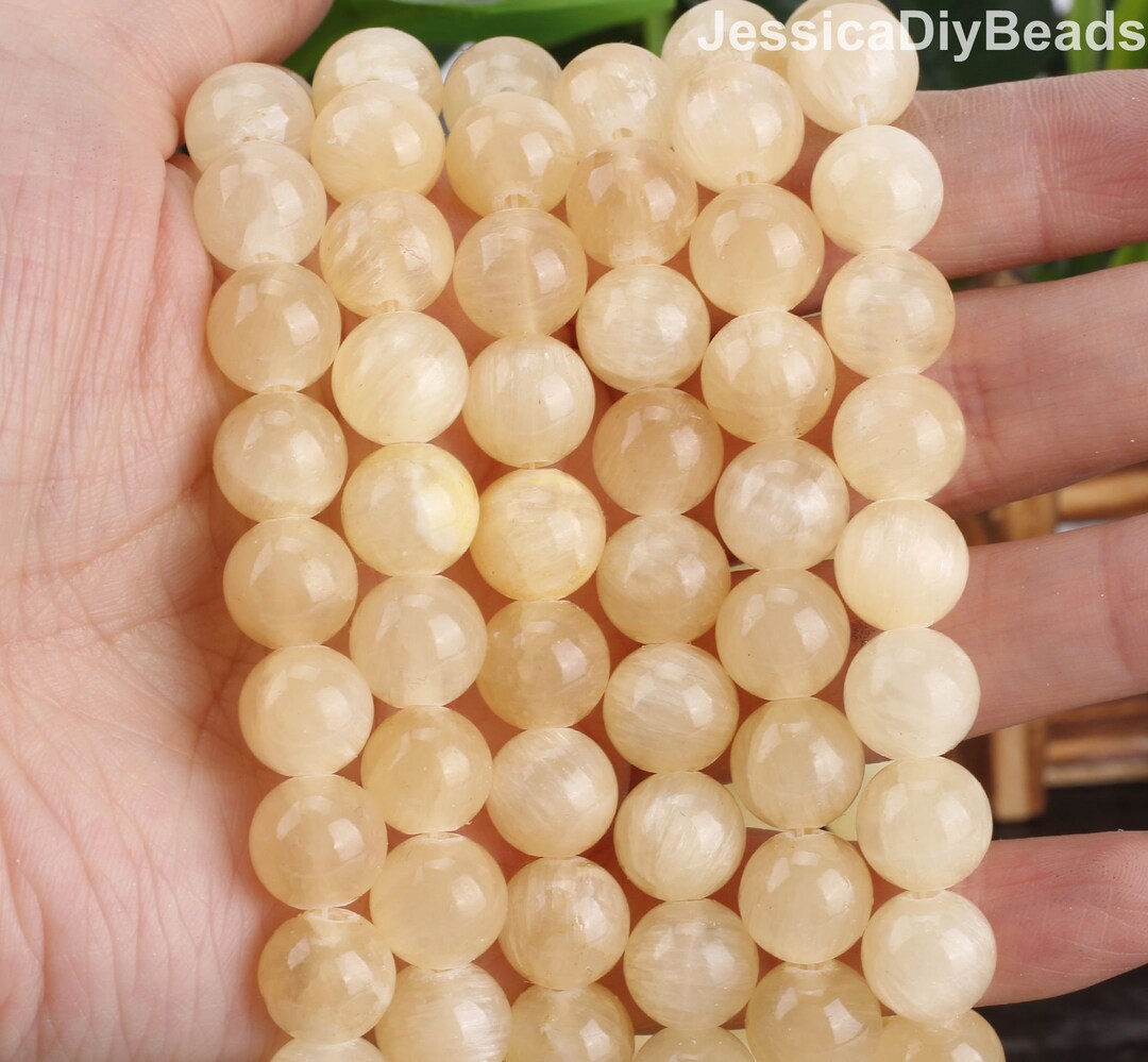 Gold Yellow Color Jade, Smooth Jade Beads, 4-12mm Light Color Jade ...