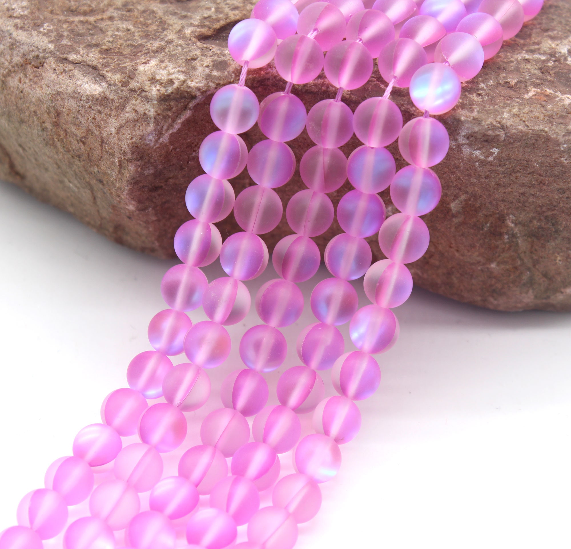 6mm,8mm,10mm,12mm Matte Rainbow Synthetic Moonstone Beads,iridescent ...