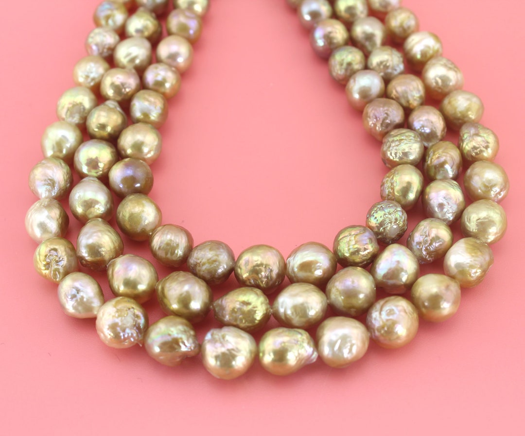 Round Edison Pearl Beads, Full Strand, 9-10mm Loose Genuine Natural ...