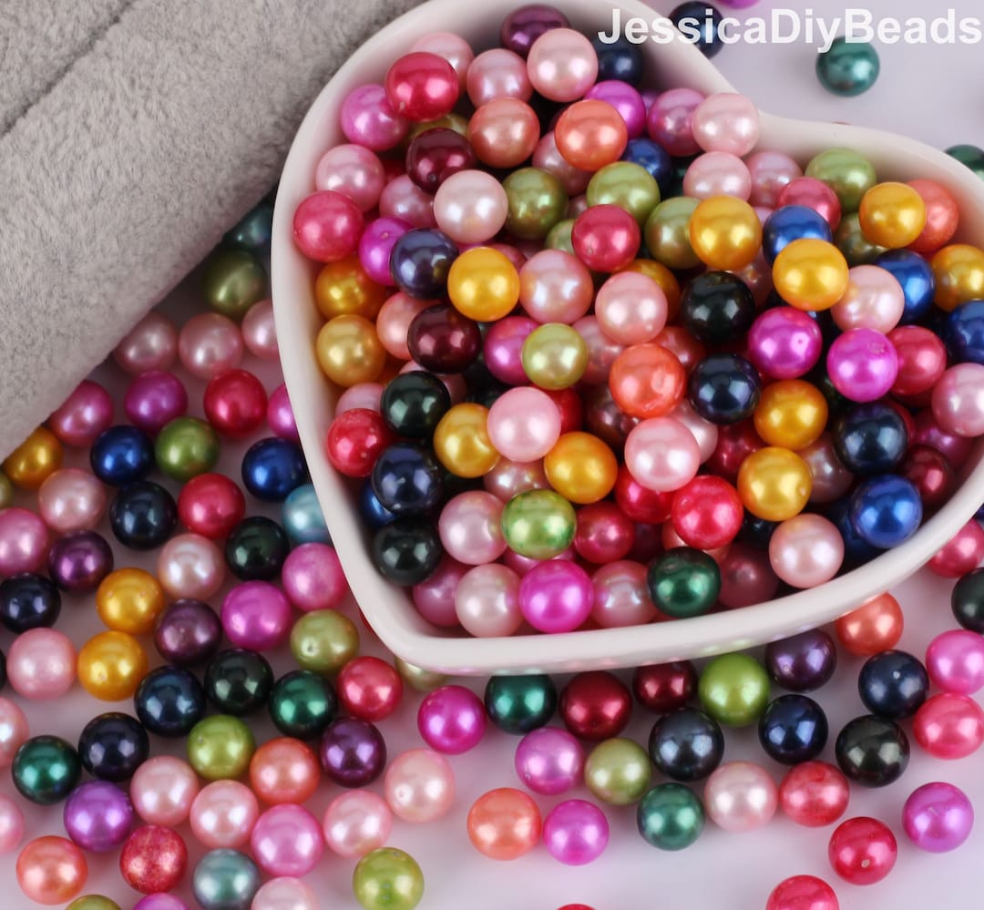 50 Pcs/100 Pcs Mix Color Freshwater Pearl Beads,loose Round No Hole ...