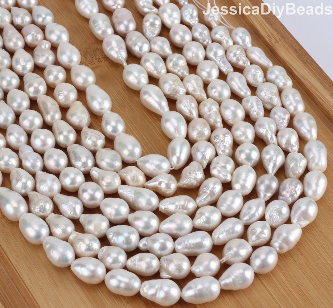 Limited Edition Irregular Nucleated Pearls, White Baroque Pearls, 8 ...