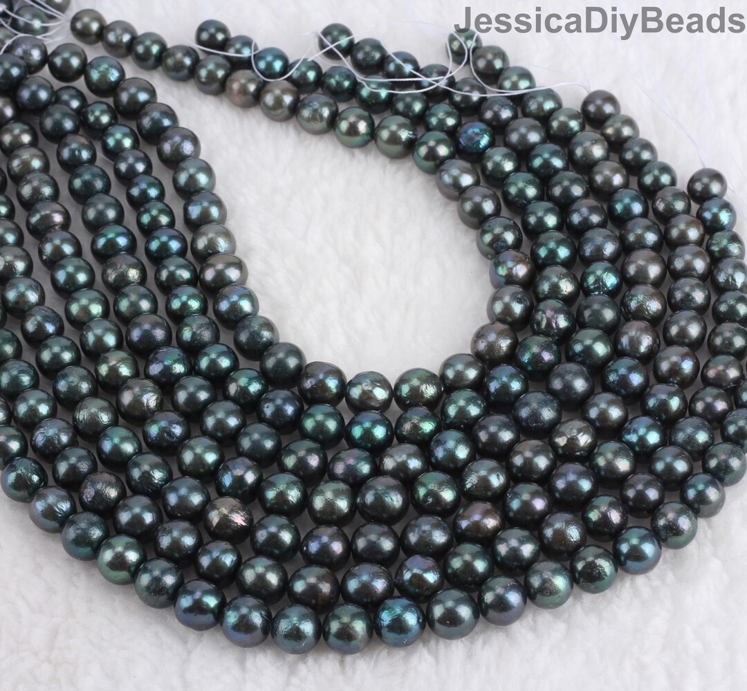 10-12mm Genuine Edison Pearls, Green Edison Pearl Strand, DIY Necklace ...