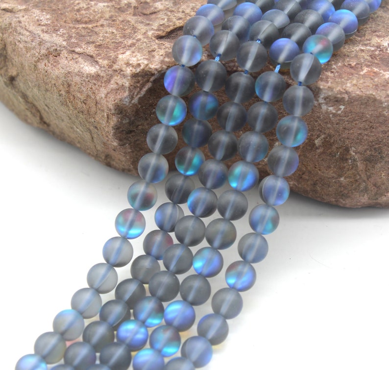 6mm,8mm,10mm,12mm Matte Rainbow Synthetic Moonstone Beads,iridescent ...