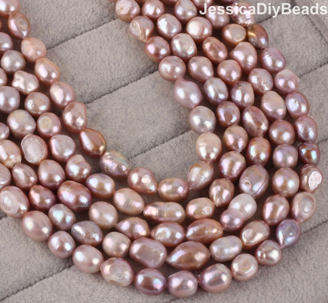 10-11mm Purple Nugget Pearl Beads, Genuine Freshwater Cultured Pearls ...