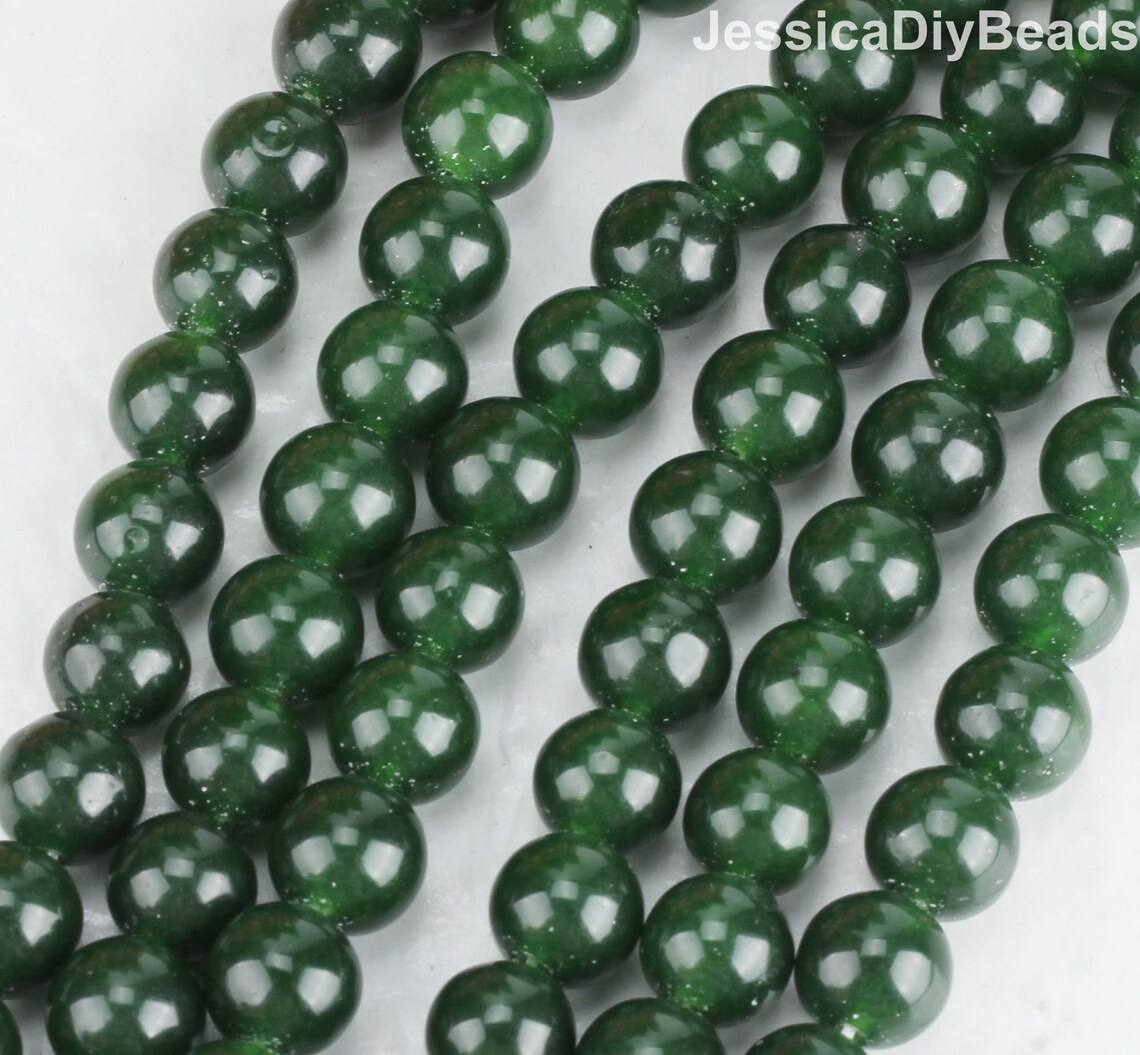 Deep Green Color Malay Jade, 4-12mm Dark Color Beads, for Necklace ...