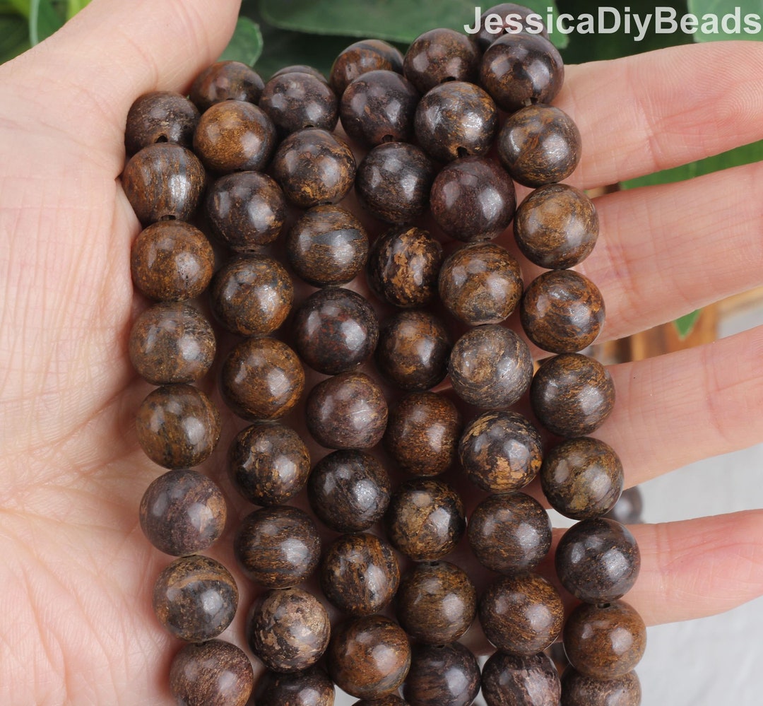 Bronzite Beads, Dark Color Beads, 4-12mm Brown Copper Mineral Beads ...