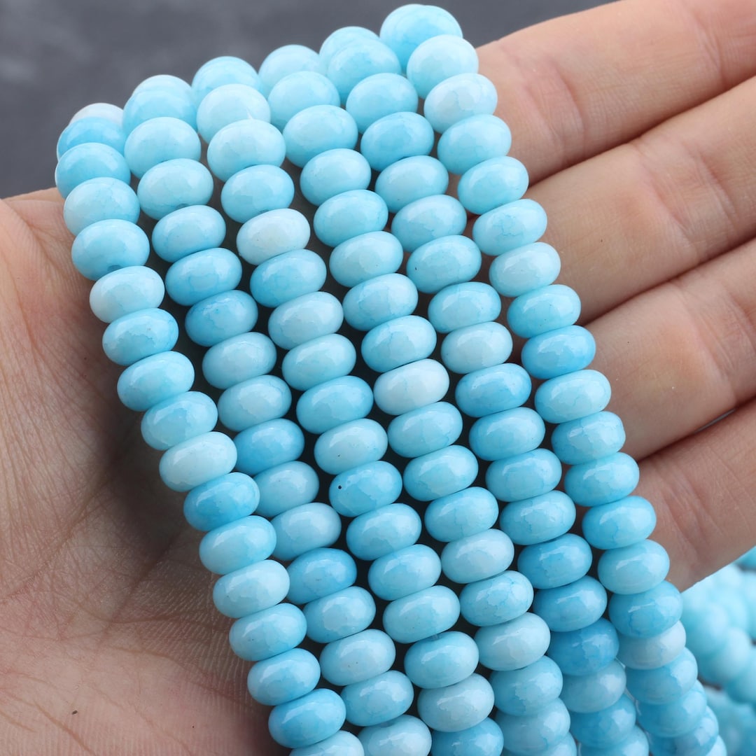 30 Inches-5x8 Mm Blue Circular Abacus Beads,loose Beads,rondelle Beads ...