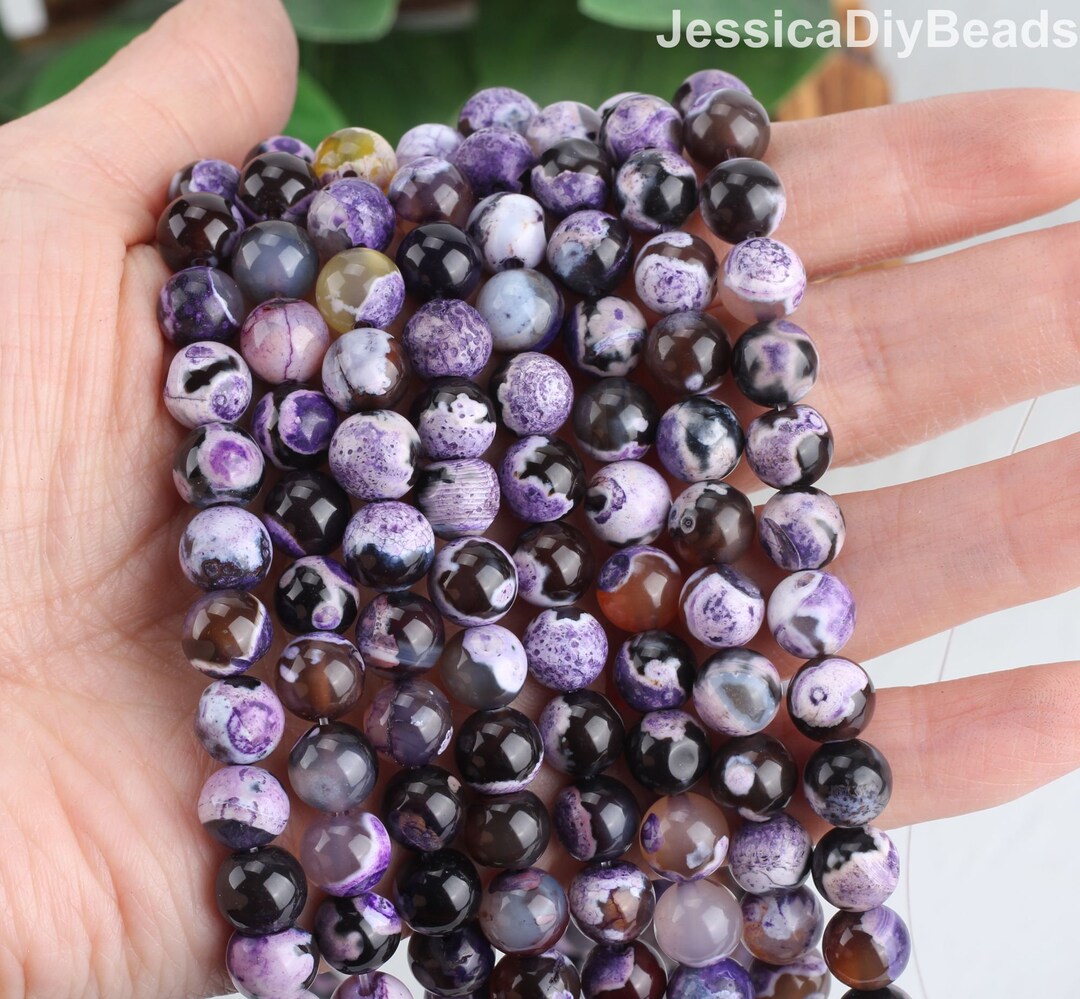 Purple Fire Agate Beads, Smooth Round Agate Beads, 4-10mm Good Quality ...