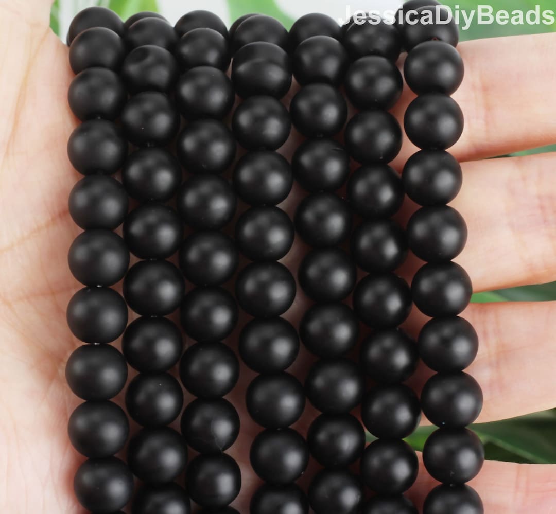 Matte Black Crystal, Froste Round Crystal Gemstone, 4-12mm Jewelry ...