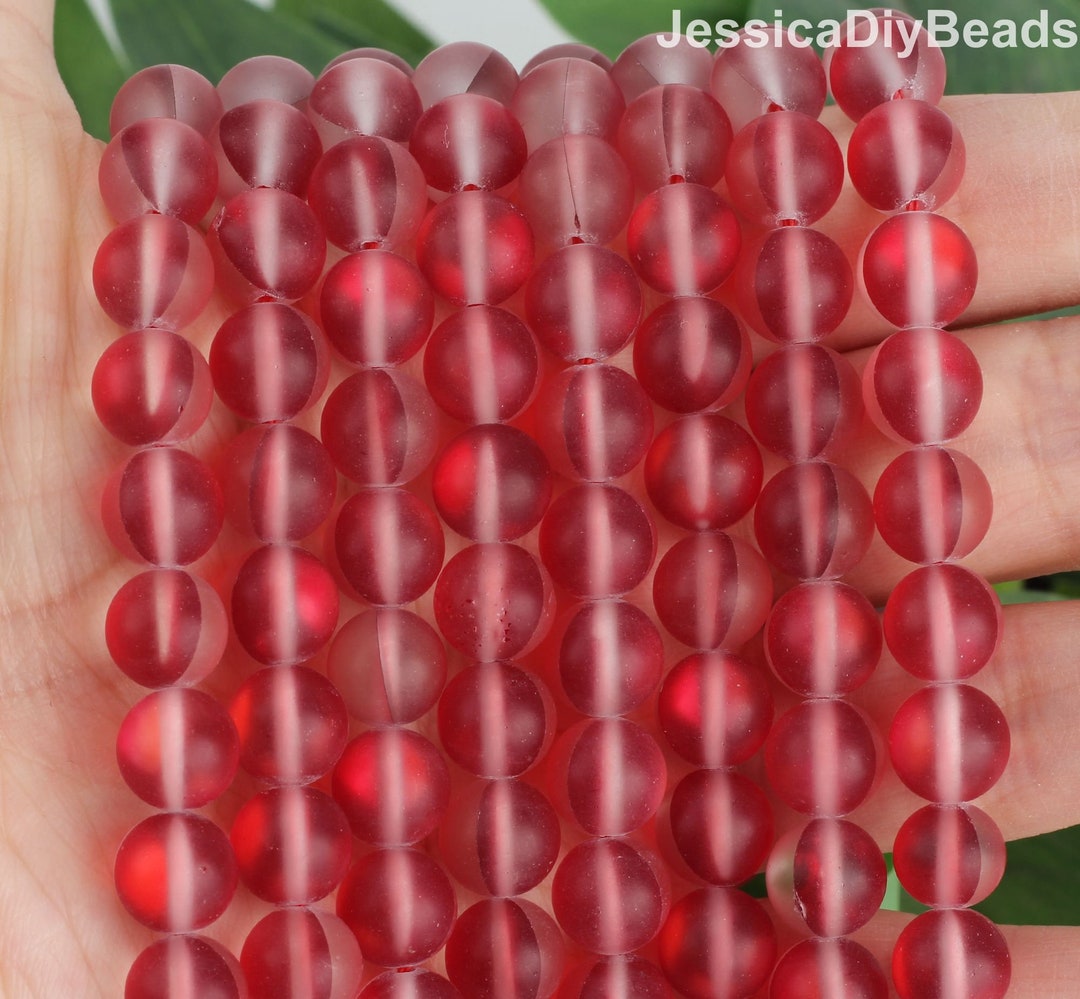 Synthetic Matte Red Color Beads, Mystic Aura Quartz Beads, 6/8/10/12mm ...
