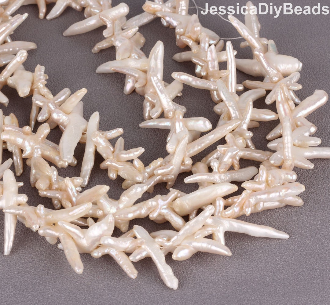 Natural Cross Freshwater Pearl Beads, Cross Shaped Pearl Strand,loose ...