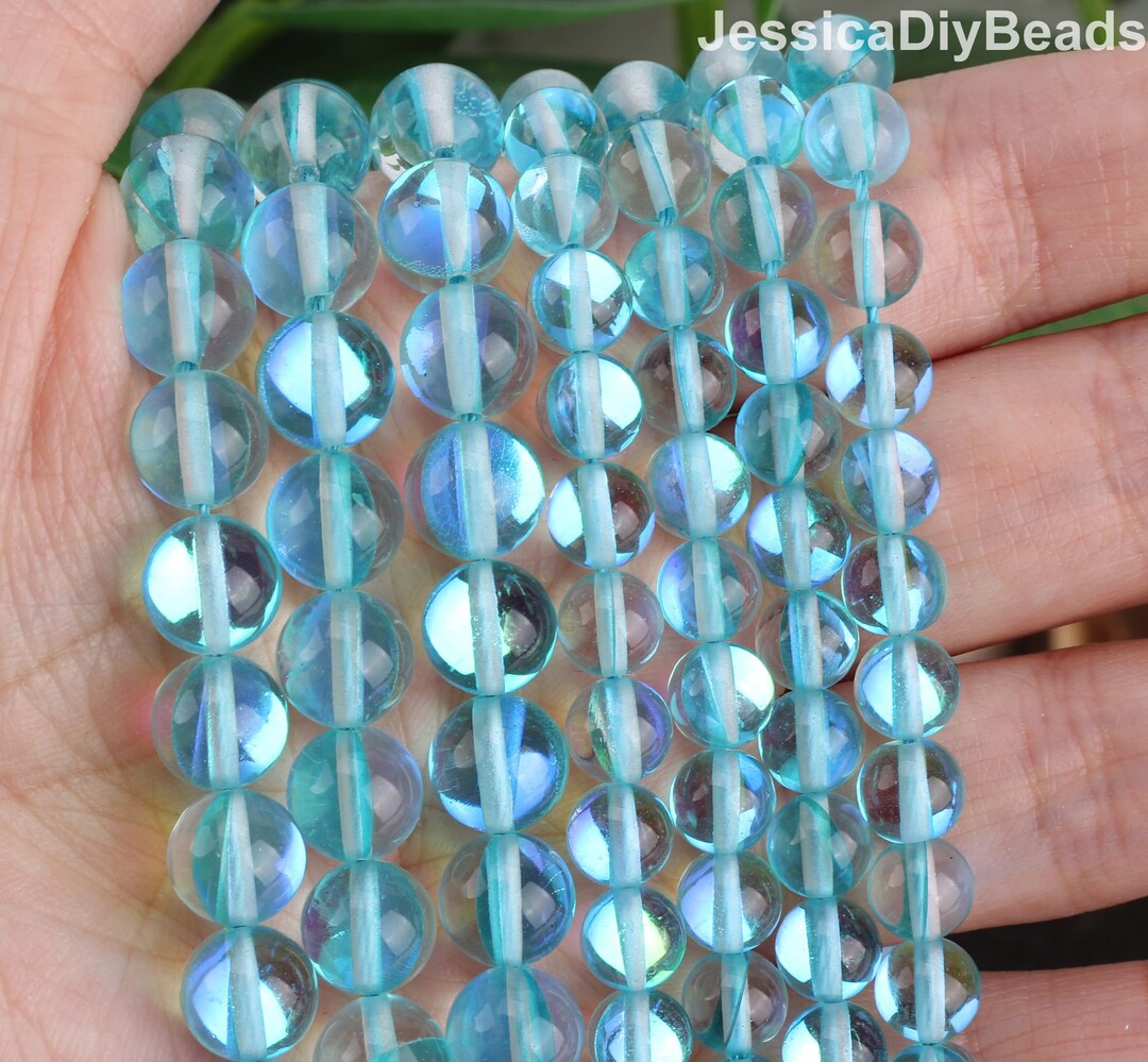 Royal Blue Quartz Crystal, Mystic Aura Quartz Beads, 6/8/10mm Flash ...