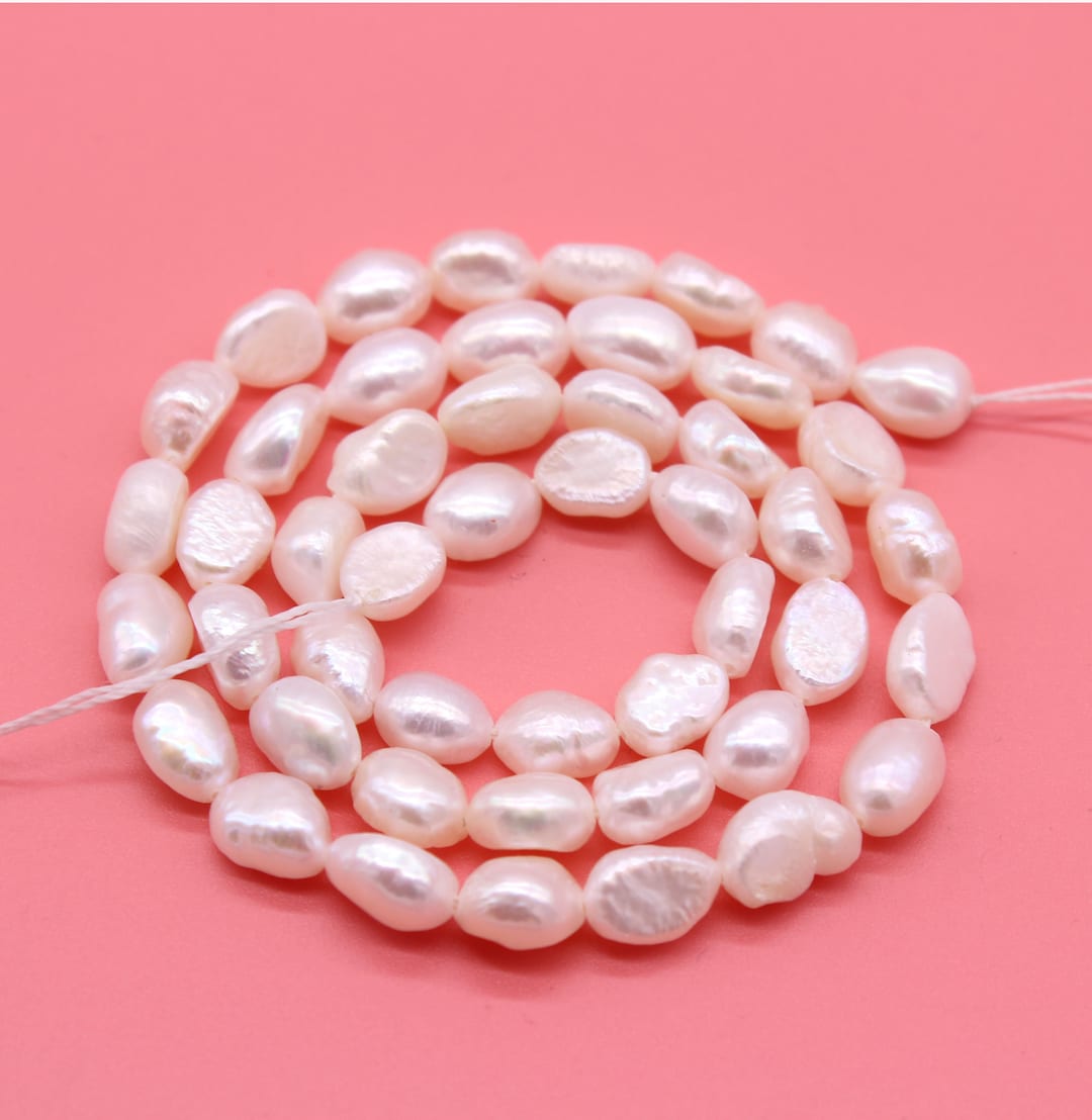 Irregular Shape Nugget Pearls, Freshwater Cultured Pearl Beads, 6-7mm ...