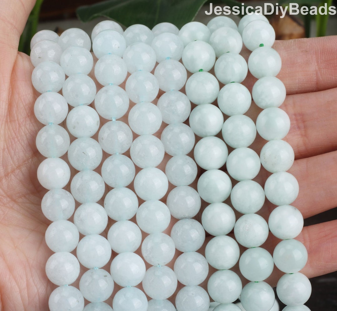 Light Blue Luminous Gemstone, Light Color Round Beads, 6-10mm Glowing ...
