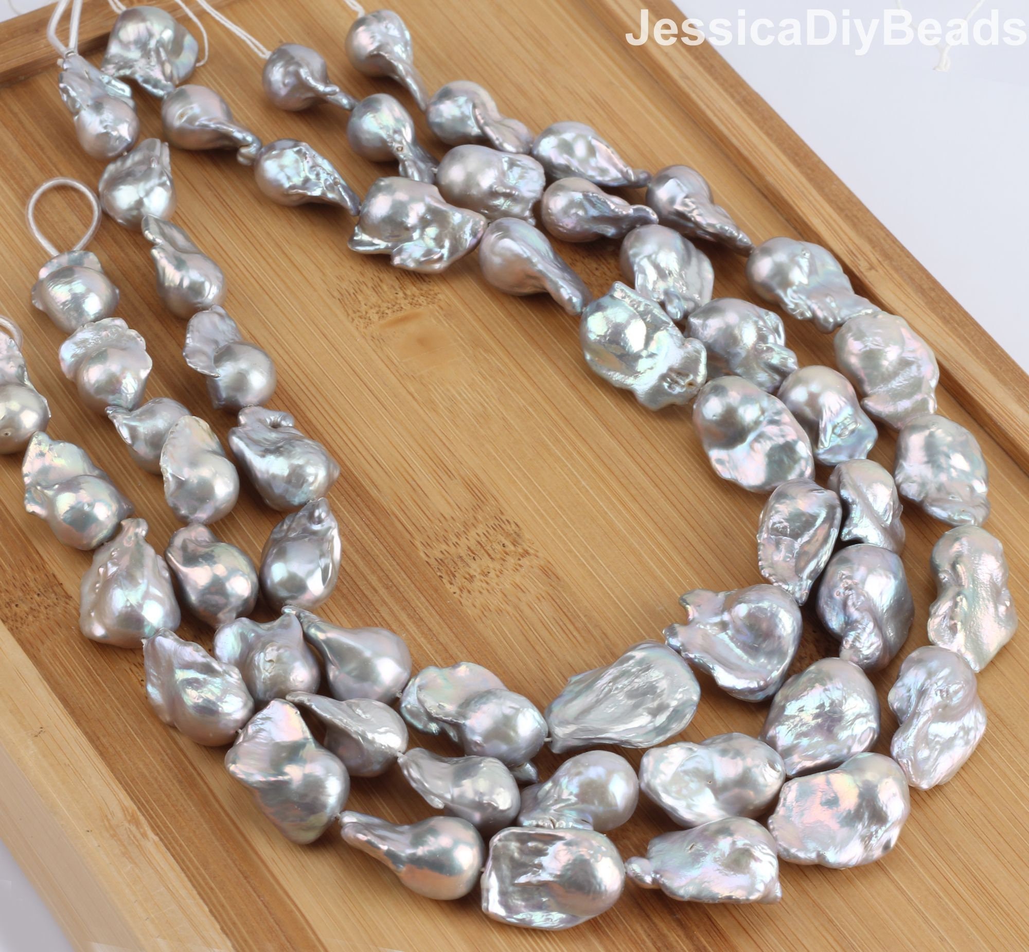 Big Size Gray Baroque Flameball Pearls, Freshwater Cultured Pearl ...