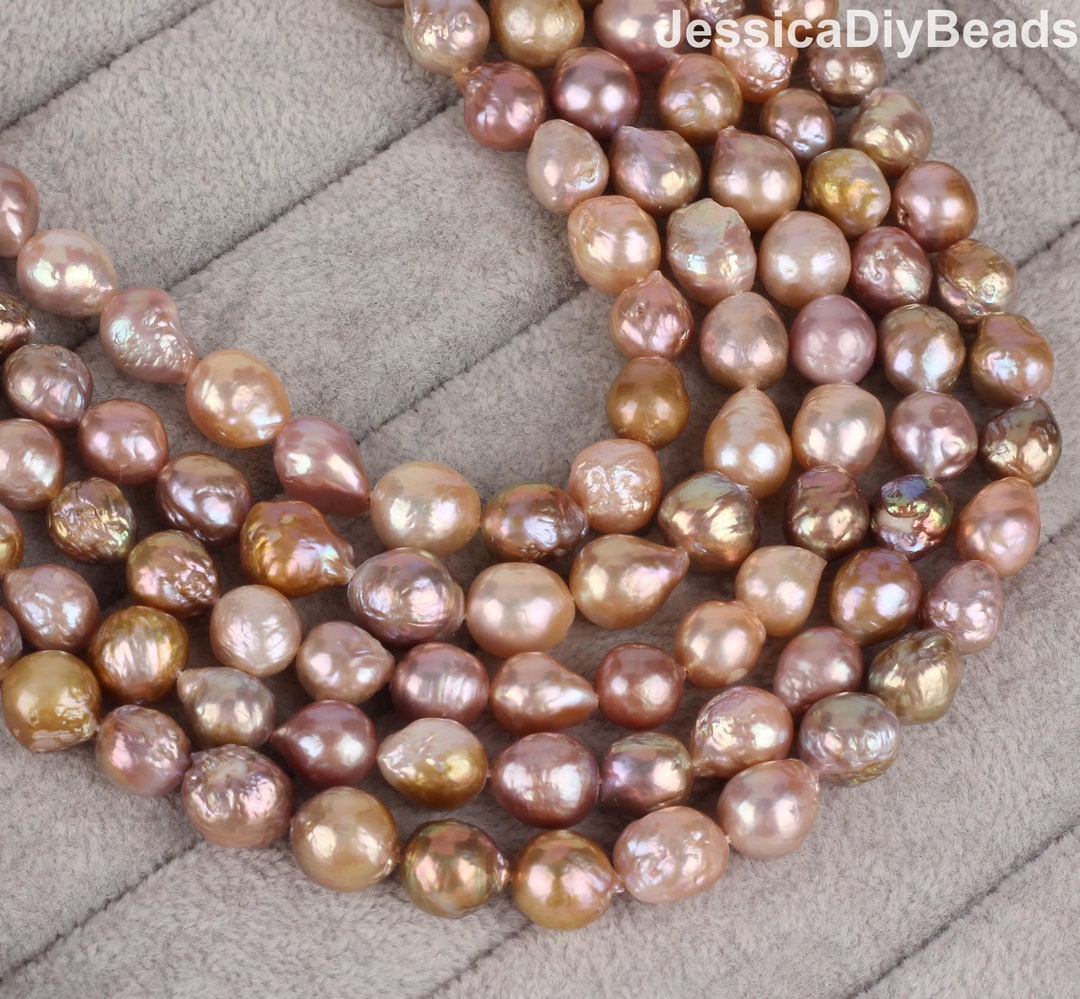 9-11mm Full Strand Multi Color Edison Pearl Beads, Loose Nucleated ...