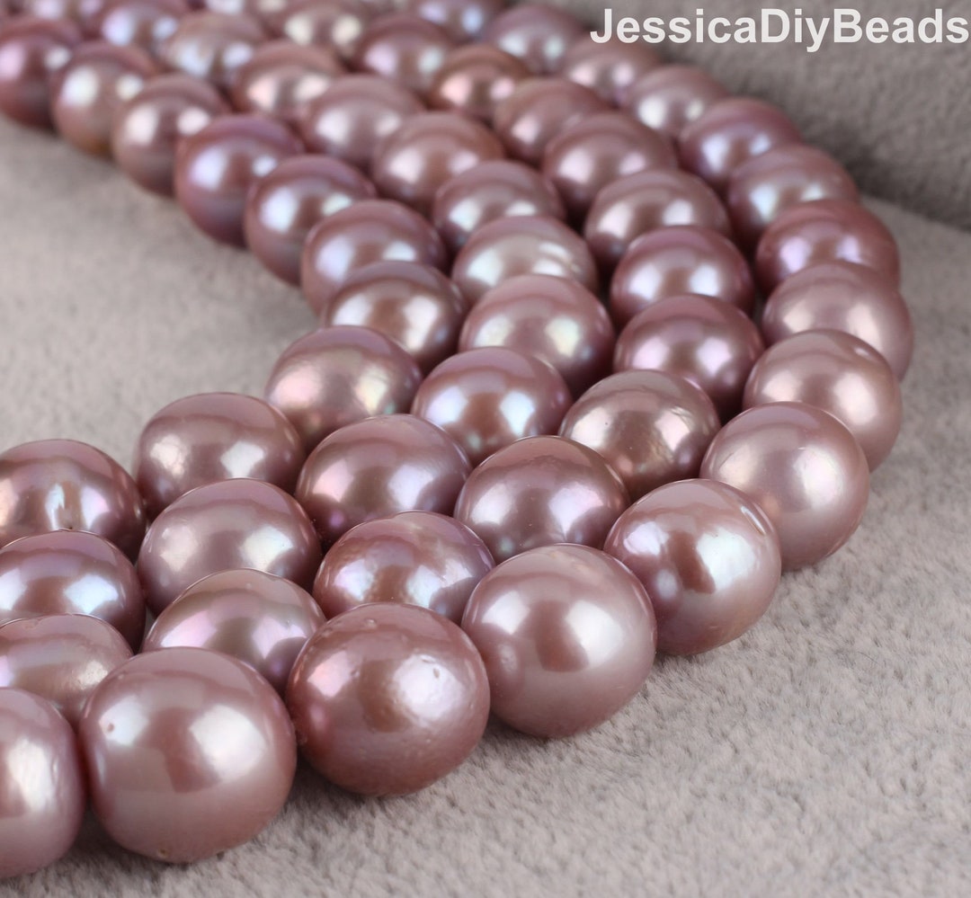 11-15mm High Luster Large Round Purple Freshwater Pearls,genuine Edison ...