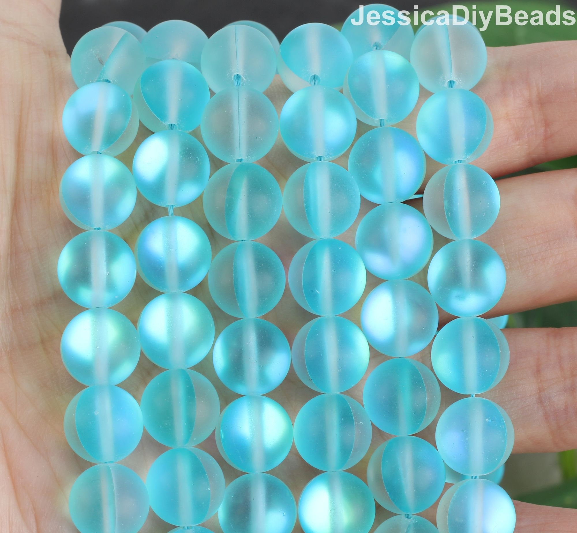 Matte Blue Mystic Aura Quartz Beads, 6/8/10/12mm Spectrolite Beads ...
