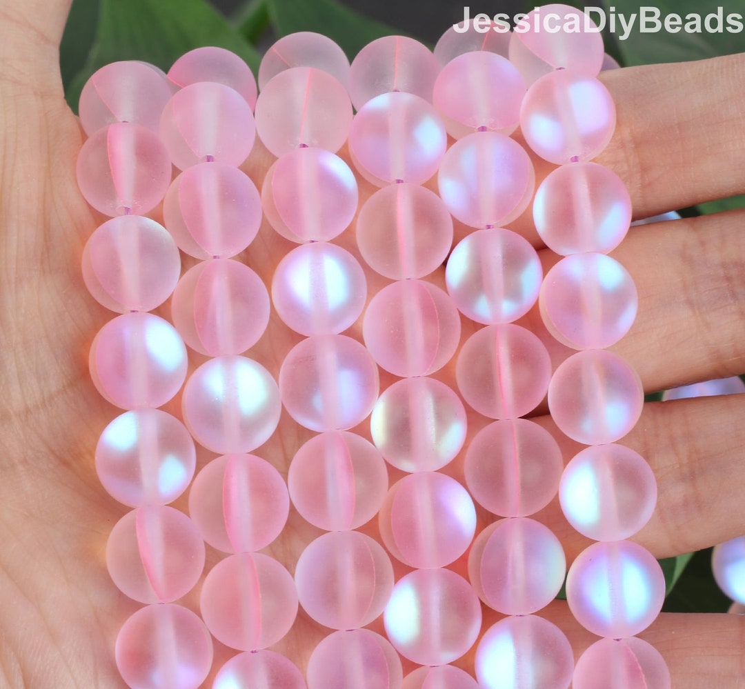 Matte Pink Spectrolite Beads, 6/8/10/12mm Mystic Aura Quartz Beads ...