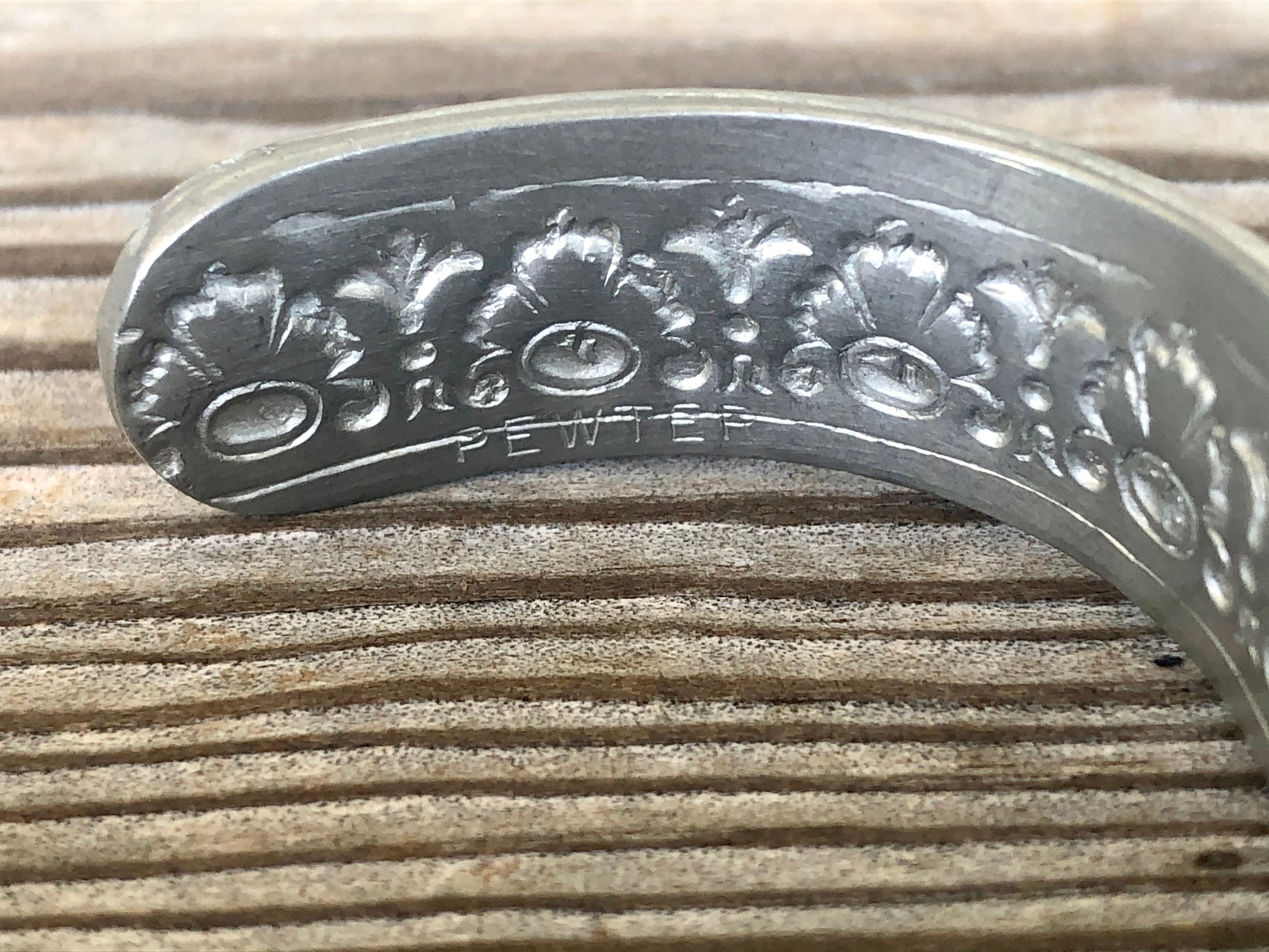 Vintage Pewter Cuff Bracelet - Etsy
