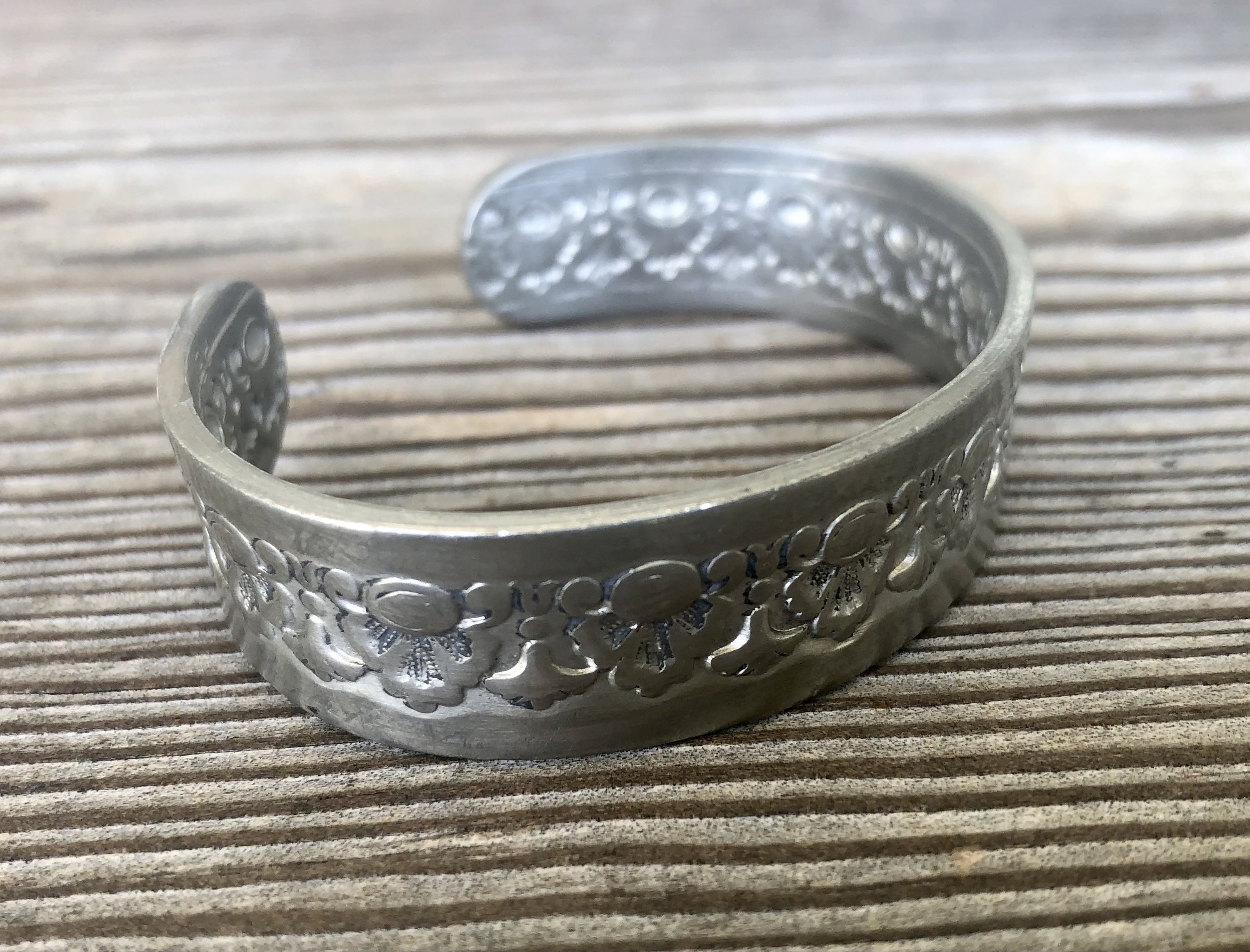 Vintage Pewter Cuff Bracelet - Etsy