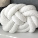 Decorative White Cushion in Infinity Knot, Minky Plush Flat Knot Pillow ...