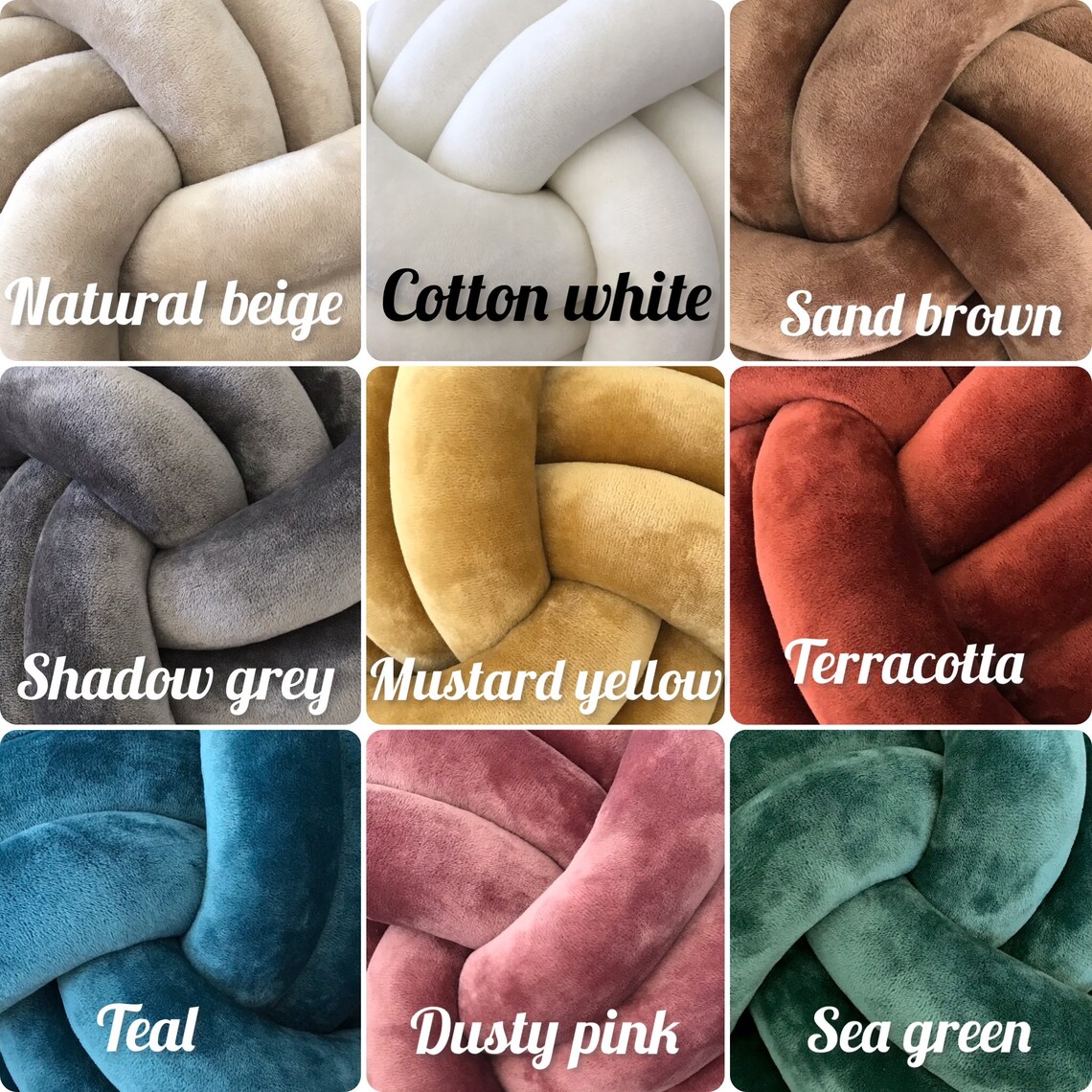 Velvet Knot Pillow Large Round Knot Cushion Scandinavian - Etsy