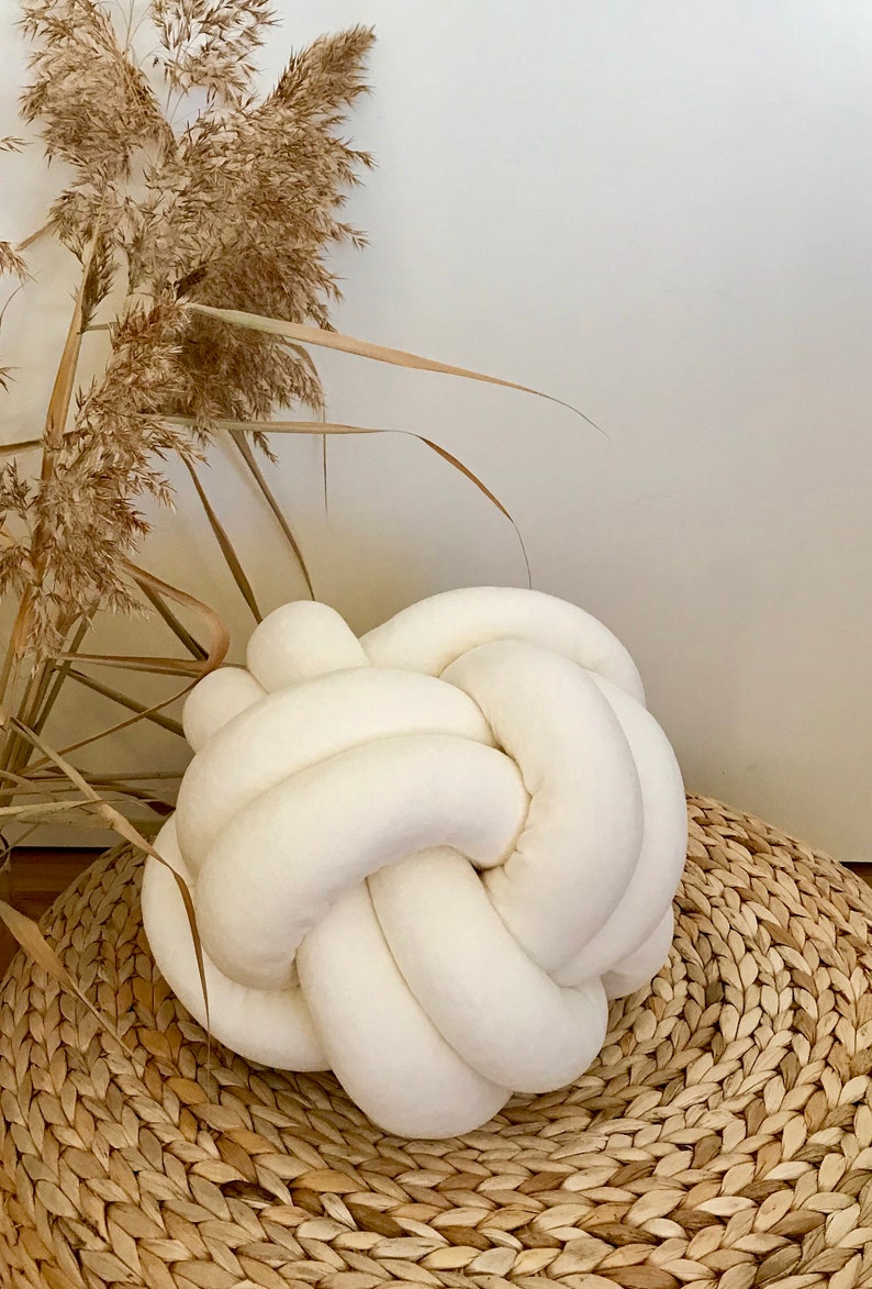 White Knot Pillow Infinity Knot Cushion Scandinavian Knot - Etsy