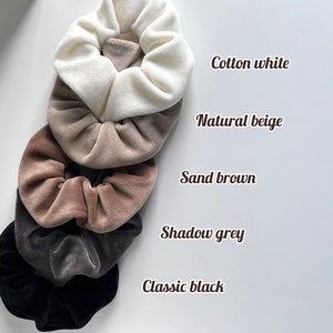 Large Velvet Hair Scrunchies in Neutral Colors, Set of 5 Soft Velvet ...