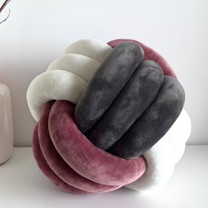 Mixed Colors Velvet Knot Pillow in Ball Shape - Etsy