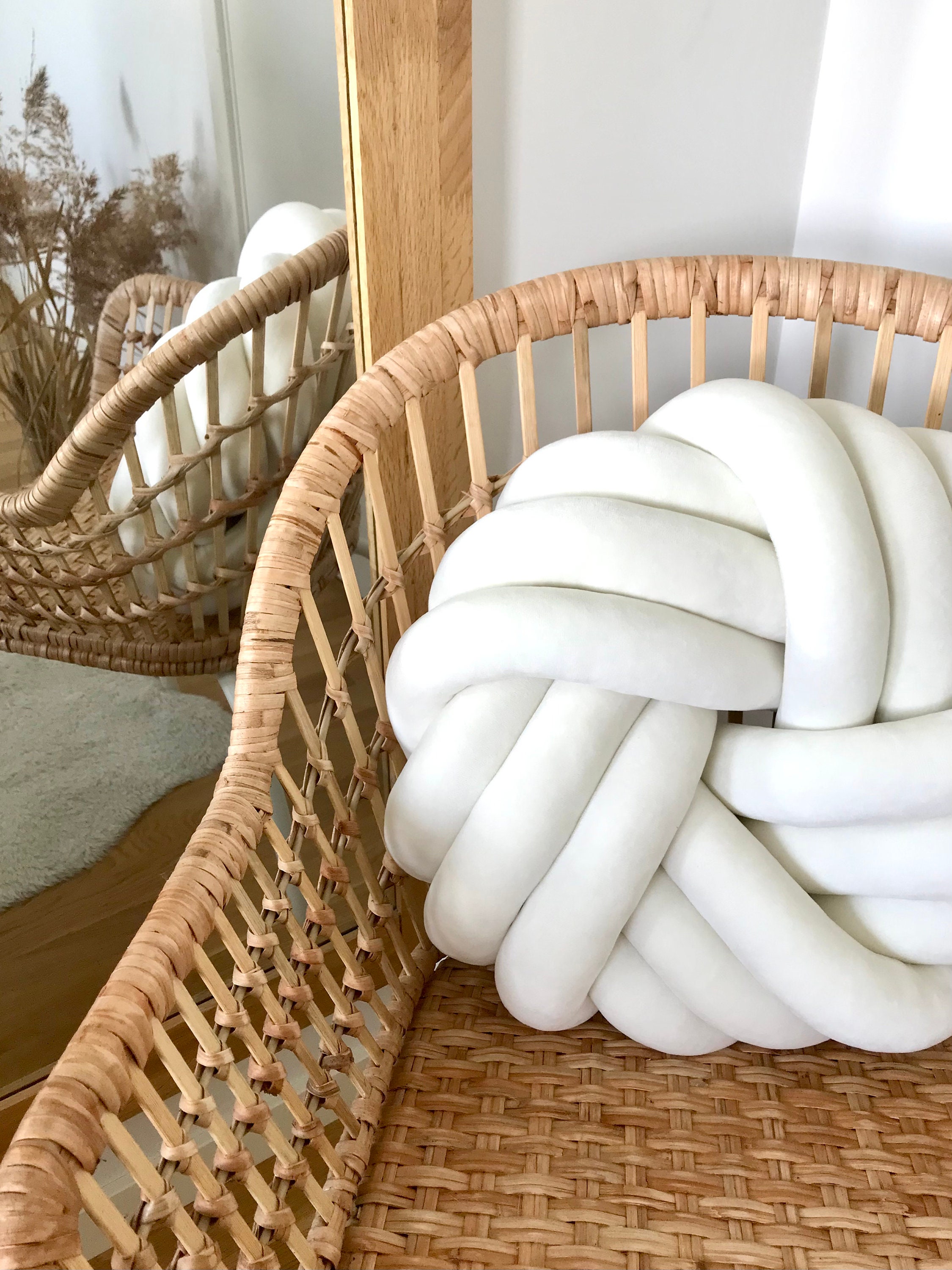 Velvet Round Knot Pillow, 14 Color Options - Etsy