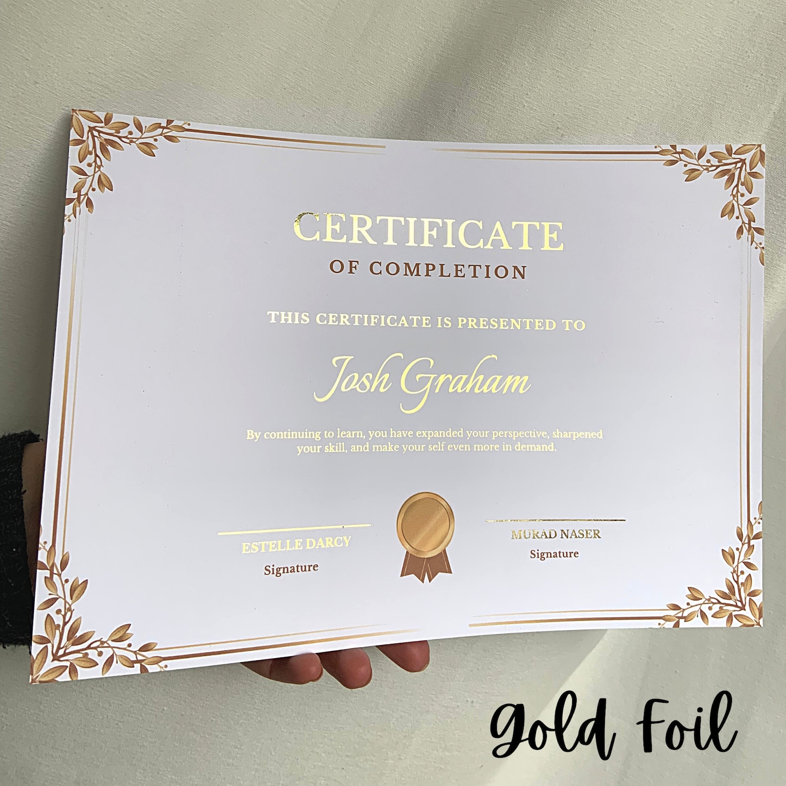 Foiled Certificate of Completion | Certificate of Appreciation ...