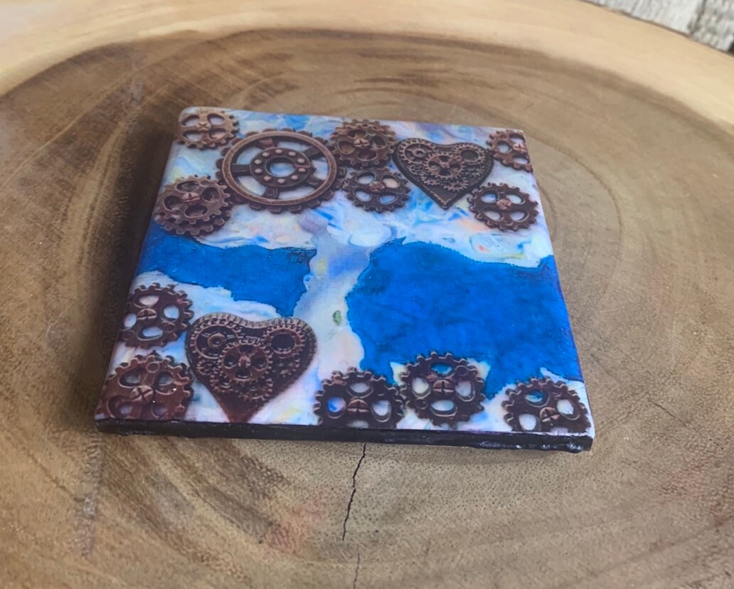 Coasters Set of Two Coasters Art Coasters Steam Punk Art - Etsy