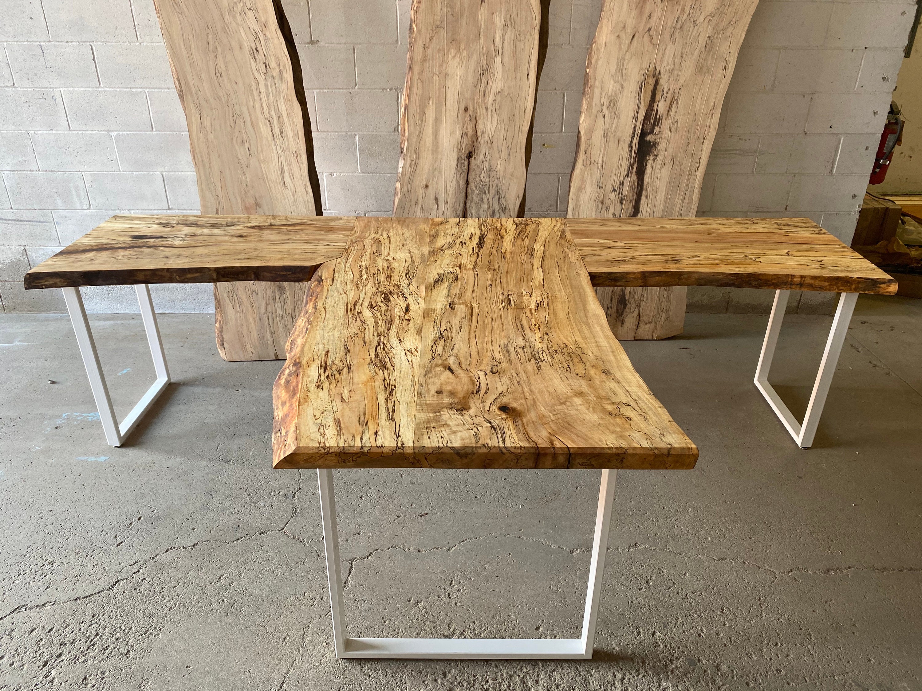 Solid Spalted Maple Live Edge Desk - Etsy