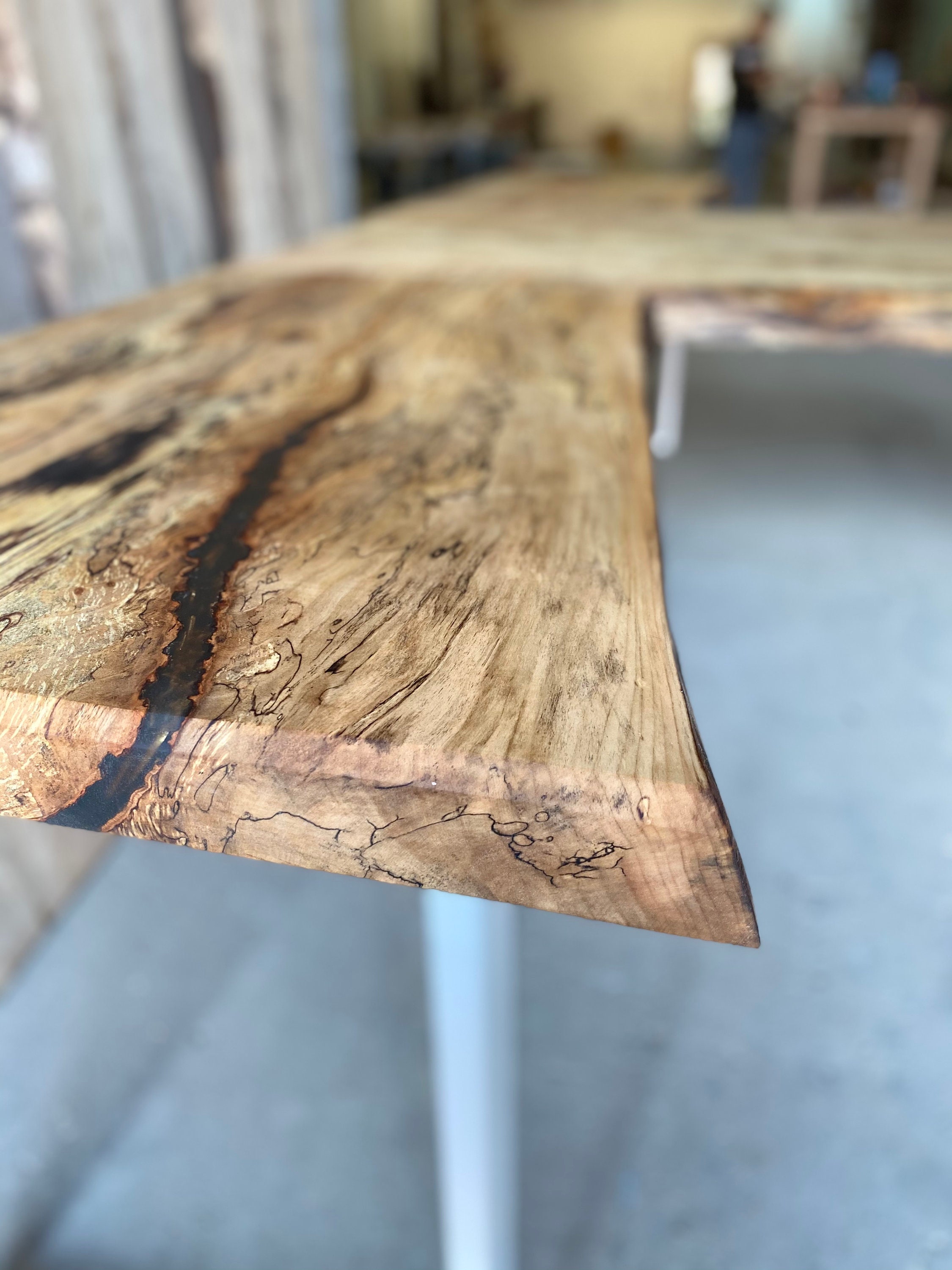 Solid Spalted Maple Live Edge Desk - Etsy
