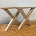 White Oak X Shape Coffee Table Legs - Etsy