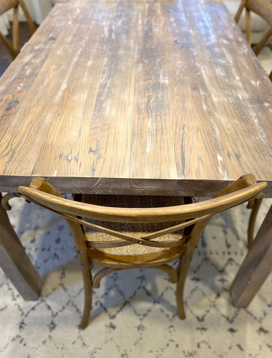 Reclaimed Oak Dining Table With Shabby Chic Finish - Etsy
