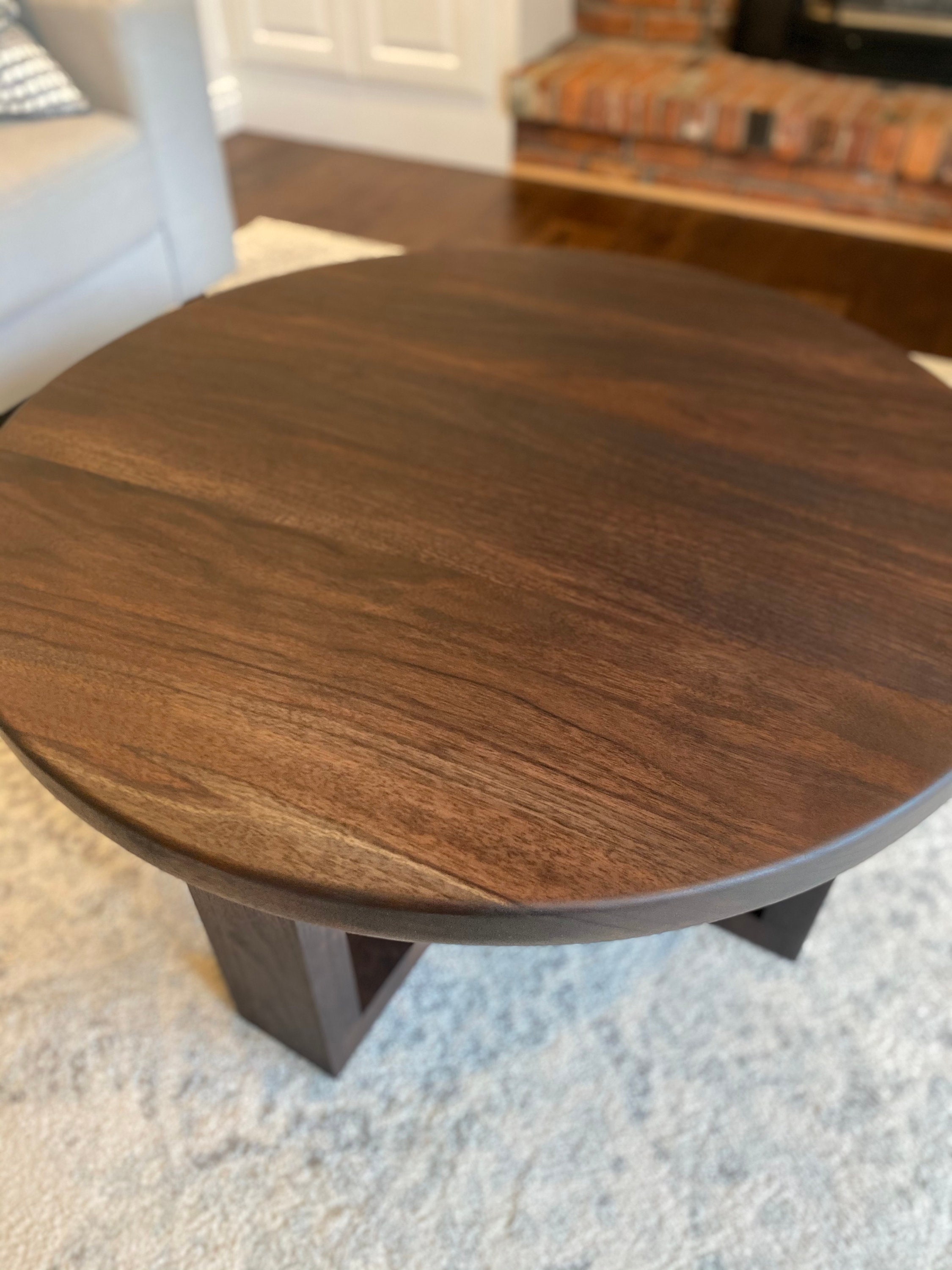 Custom Made Black Walnut Round Coffee Table - Etsy