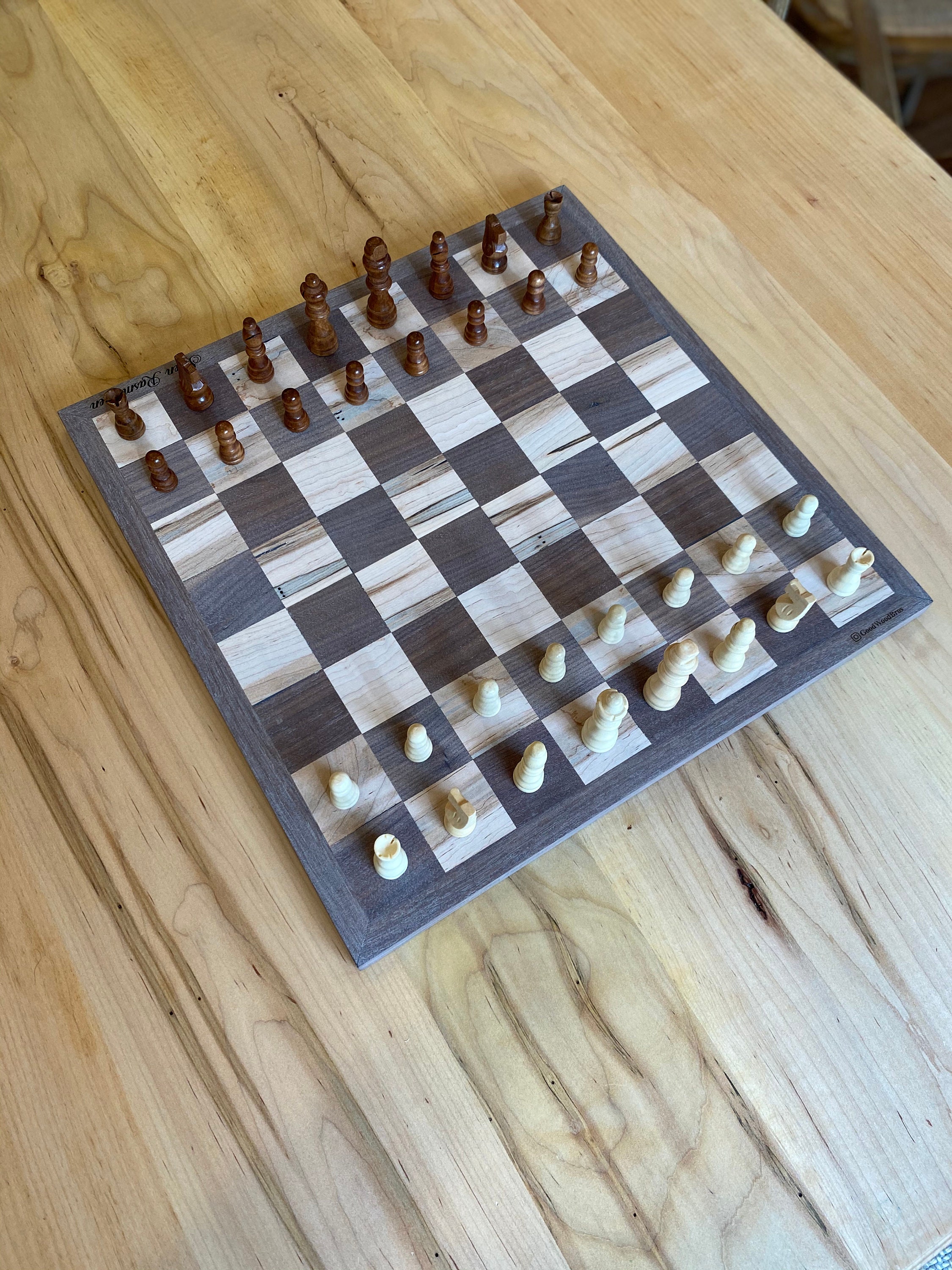 Solid Wood Custom Hand Crafted Chess Board - Etsy