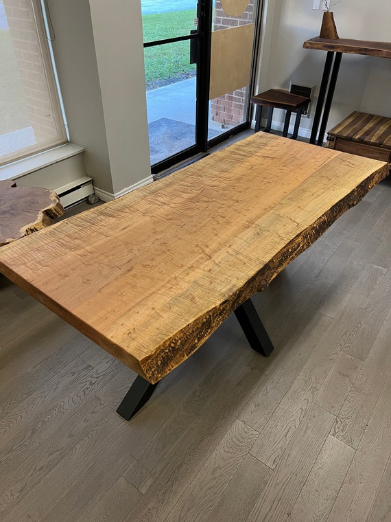 Solid Curly Maple Dining Table With Spider Base - Etsy