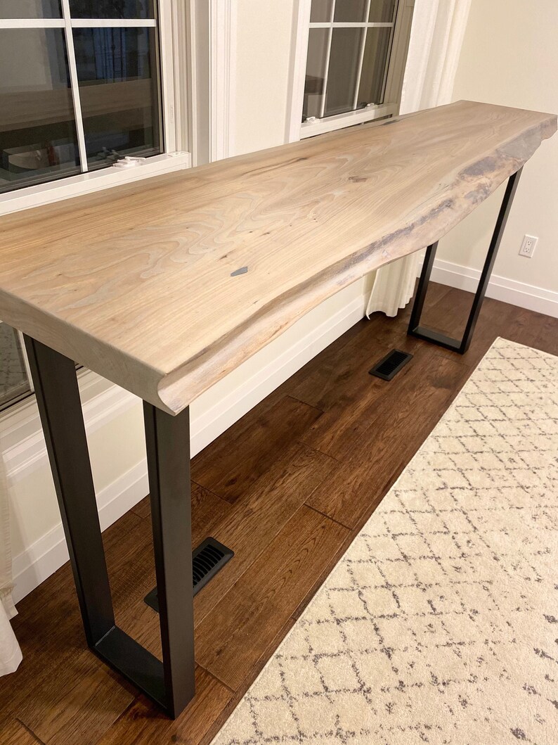 Custom Made Elm Live Edge Sofa Bar Table - Etsy